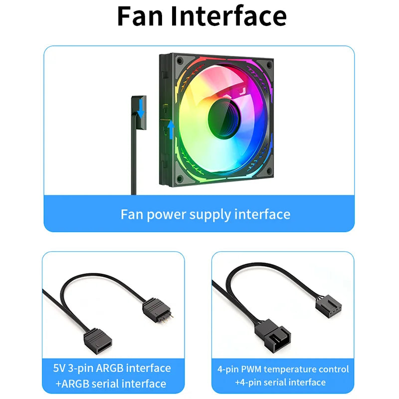 Teucer JM-3 120mm 3-in-1 Magic Wire-Free Splicing PWM ARGB PC Case Fan